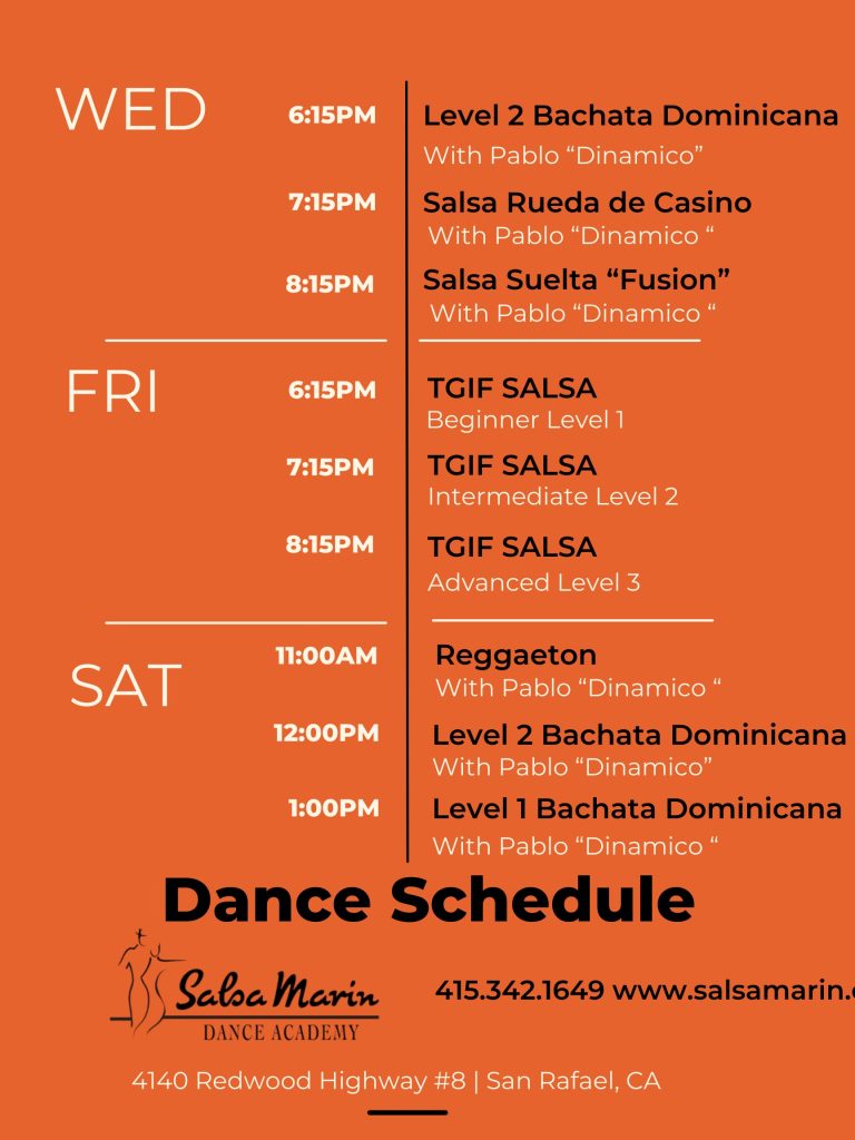 Class Schedule – Salsamarin – Salsa Lessons, Salsa Dancing, Dance Lessons